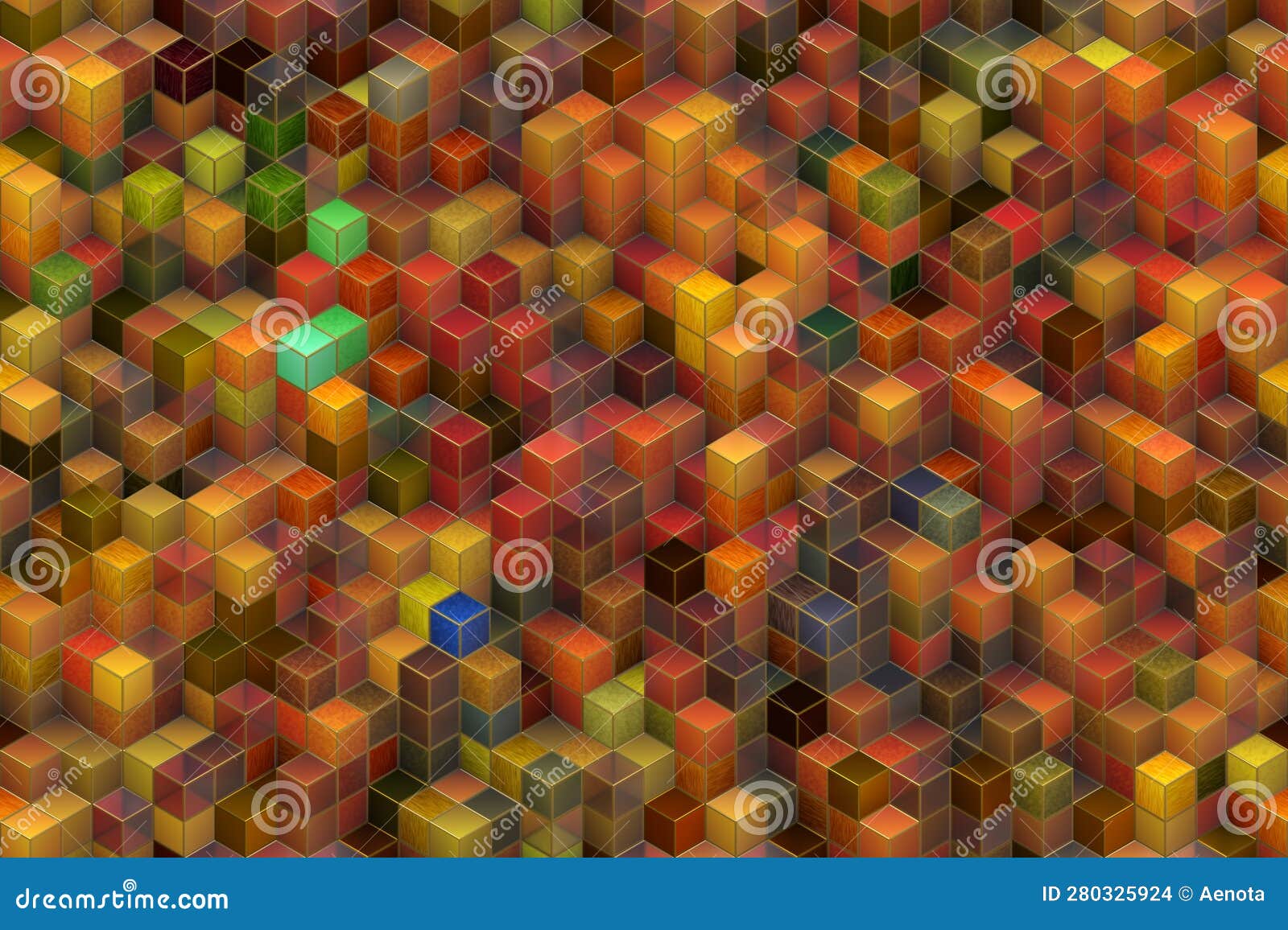 Wide Continuous 3D Cubic Abstract Pattern Stock Illustration ...