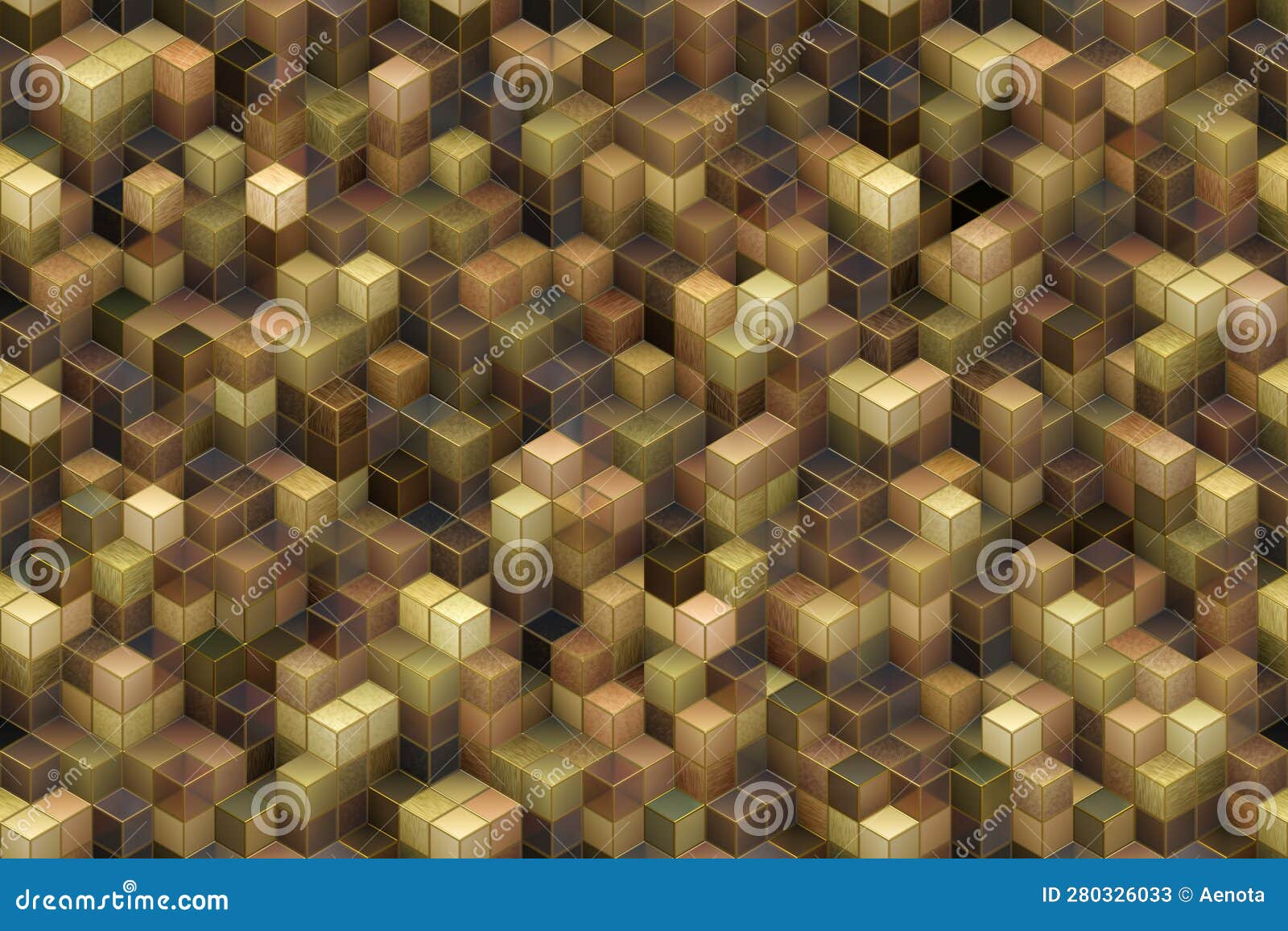 Wide Continuous 3D Cubic Abstract Pattern Stock Illustration ...