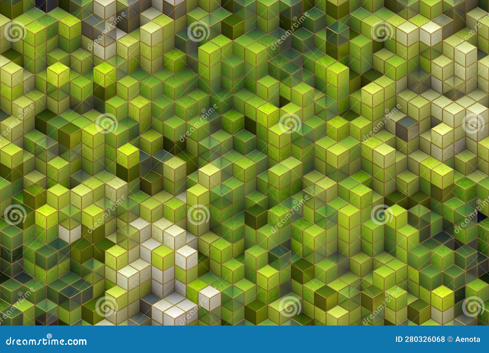 Wide Continuous 3D Cubic Abstract Pattern Stock Illustration ...