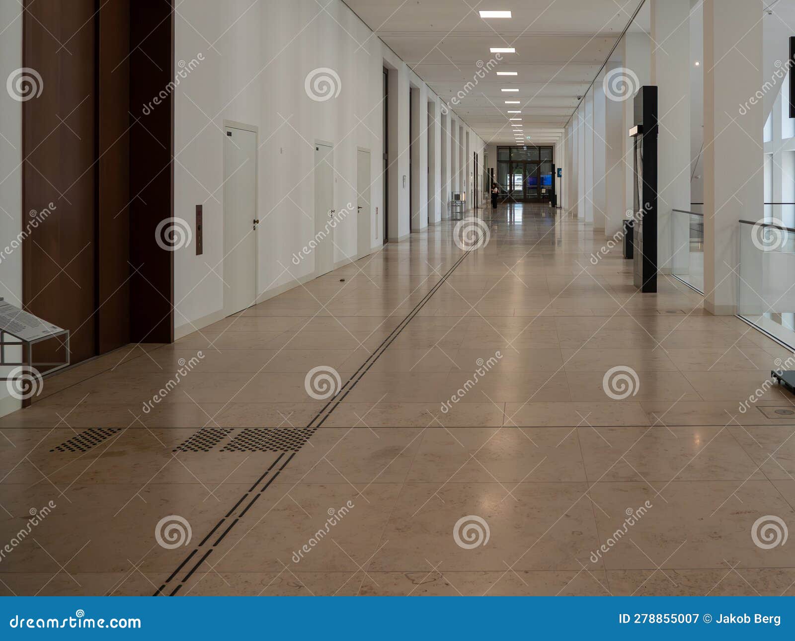 Wide Corridor of a Modern Building. Stock Image - Image of modern ...