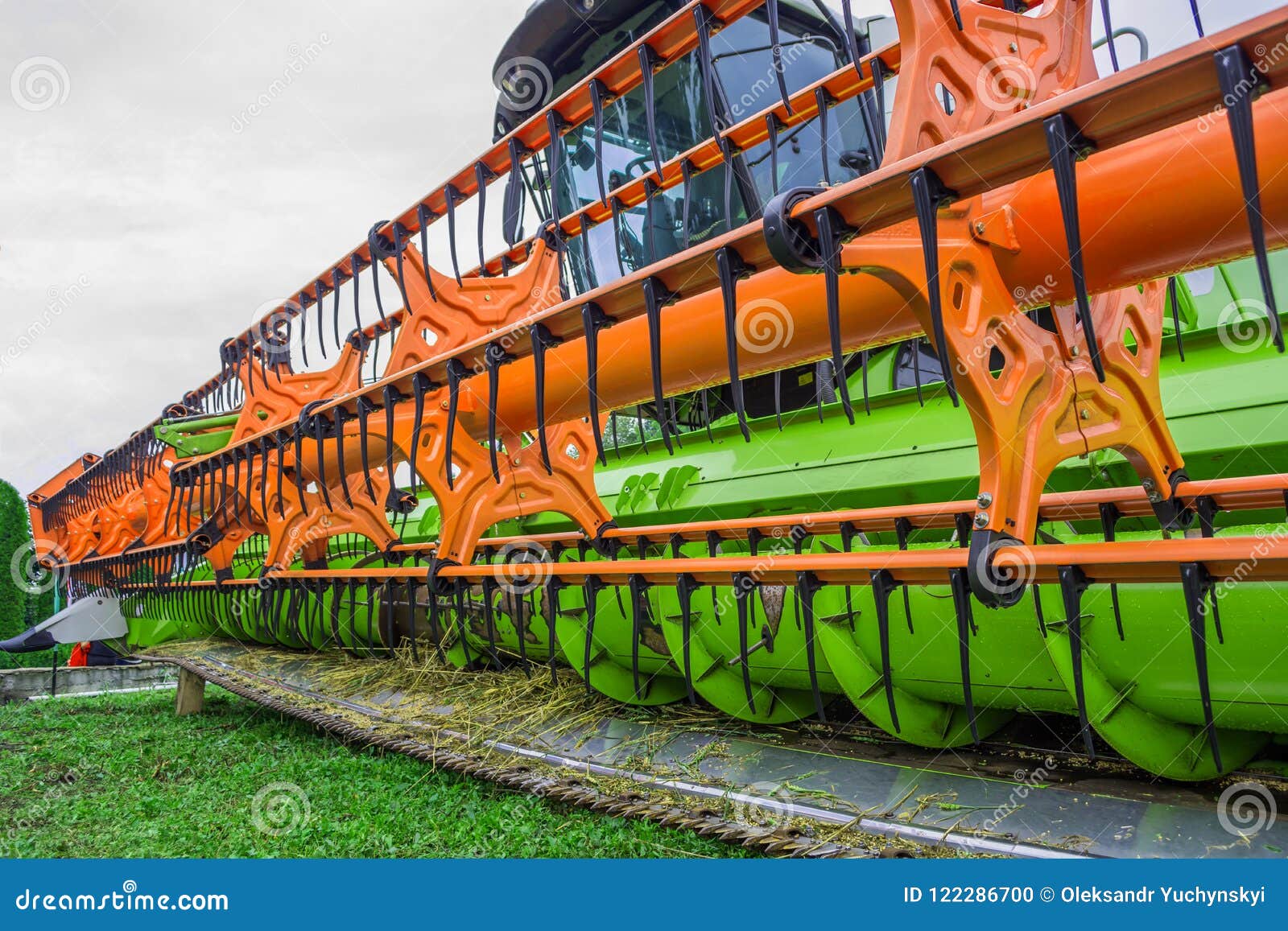 The Wide-cutting Header of a Powerful Modern Combine with the Remains ...