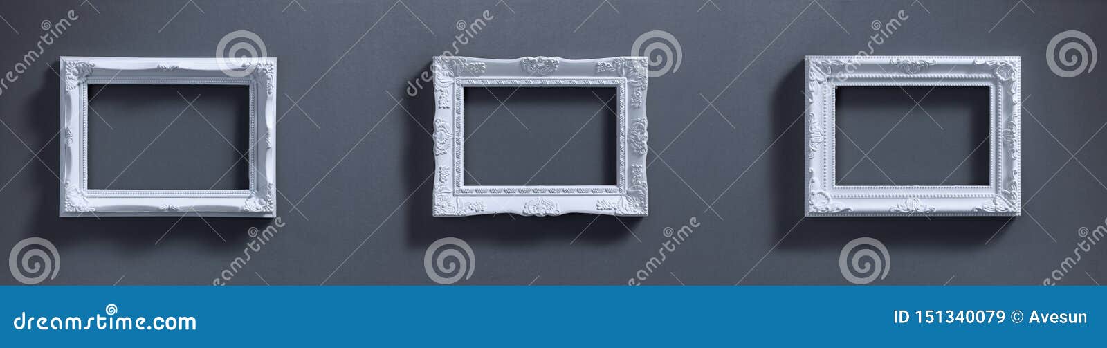 Wide Design of Picture Frames Set Stock Image - Image of gallery ...