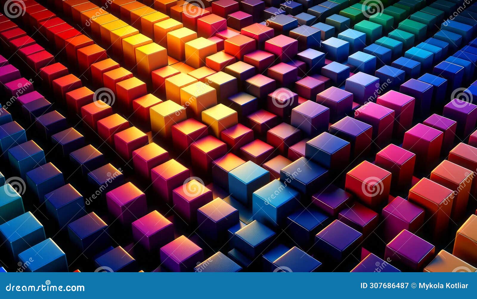 A Wide Digital Illustration of a 3D Geometric Stock Image - Image of ...