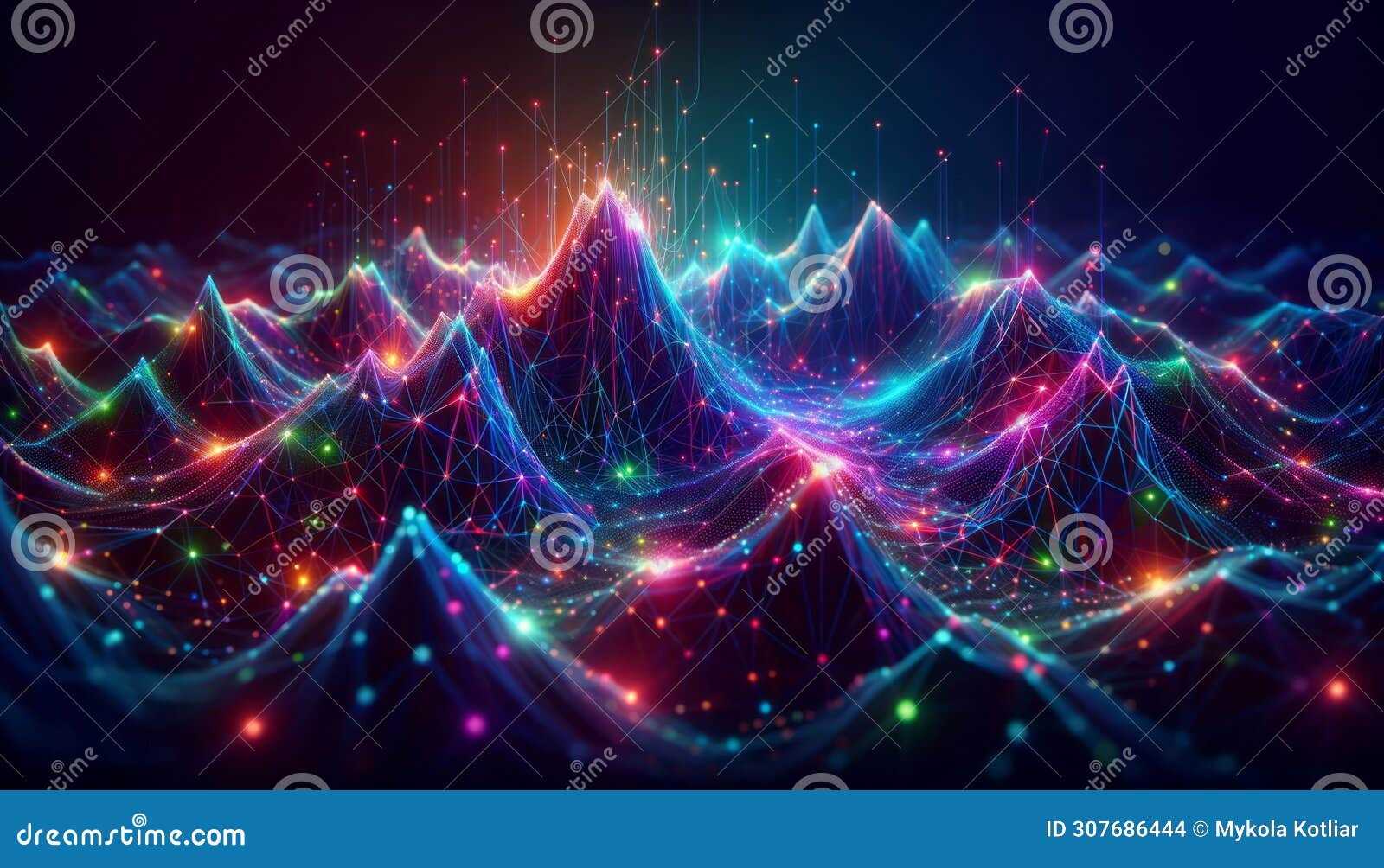 A Wide Digital Illustration Of A Network | CartoonDealer.com #307686444