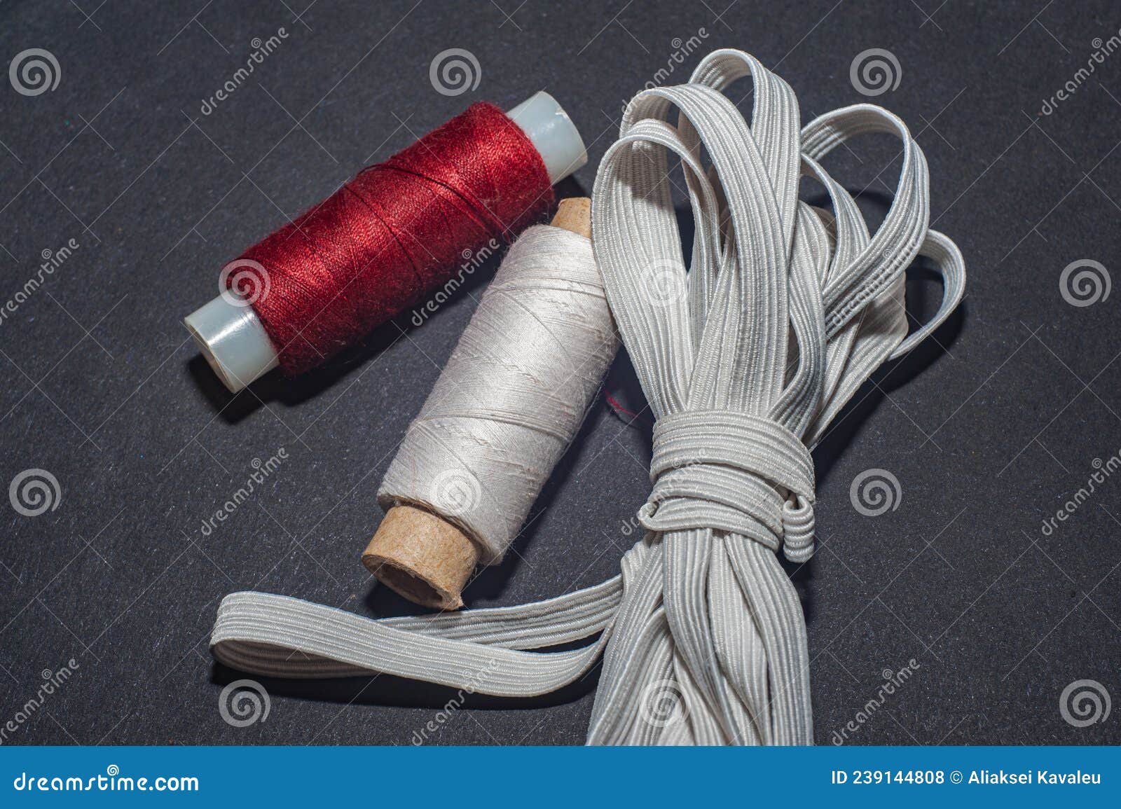 Wide Elastic Band for Sewing and Rubber Thread. Stock Photo - Image of ...