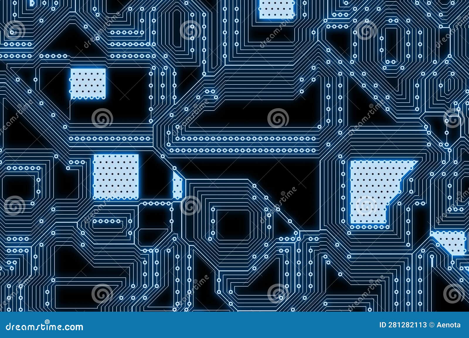 Wide Electronic High Tech Circuit Background Stock Illustration ...