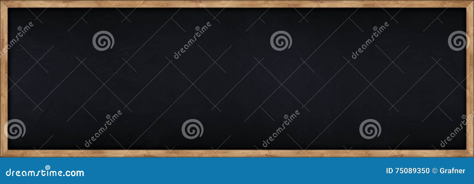 Wide empty blackboard stock photo. Image of blank, class - 75089350