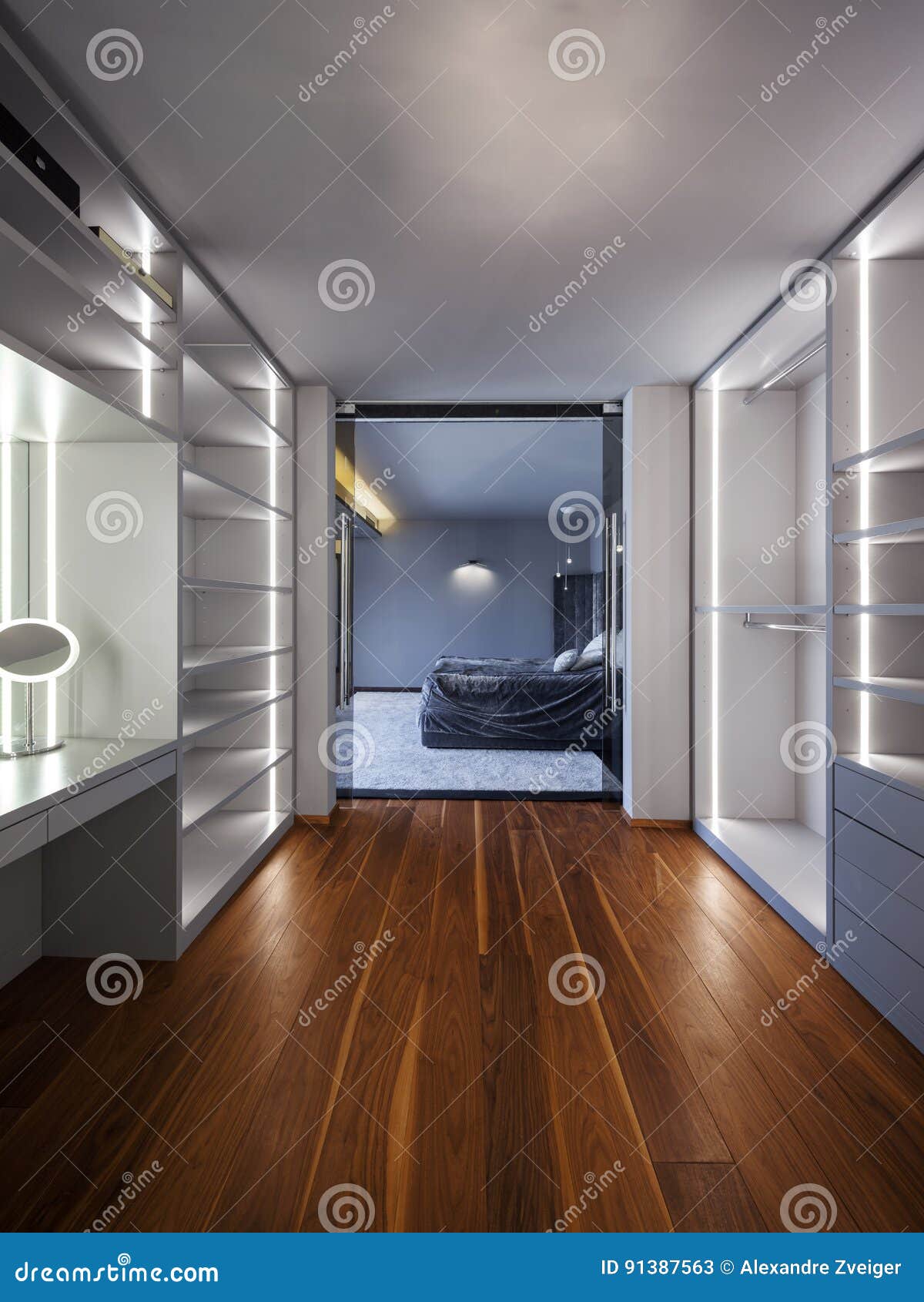 Wide Empty Dressing Room, Witout Clothes Stock Image - Image of ...