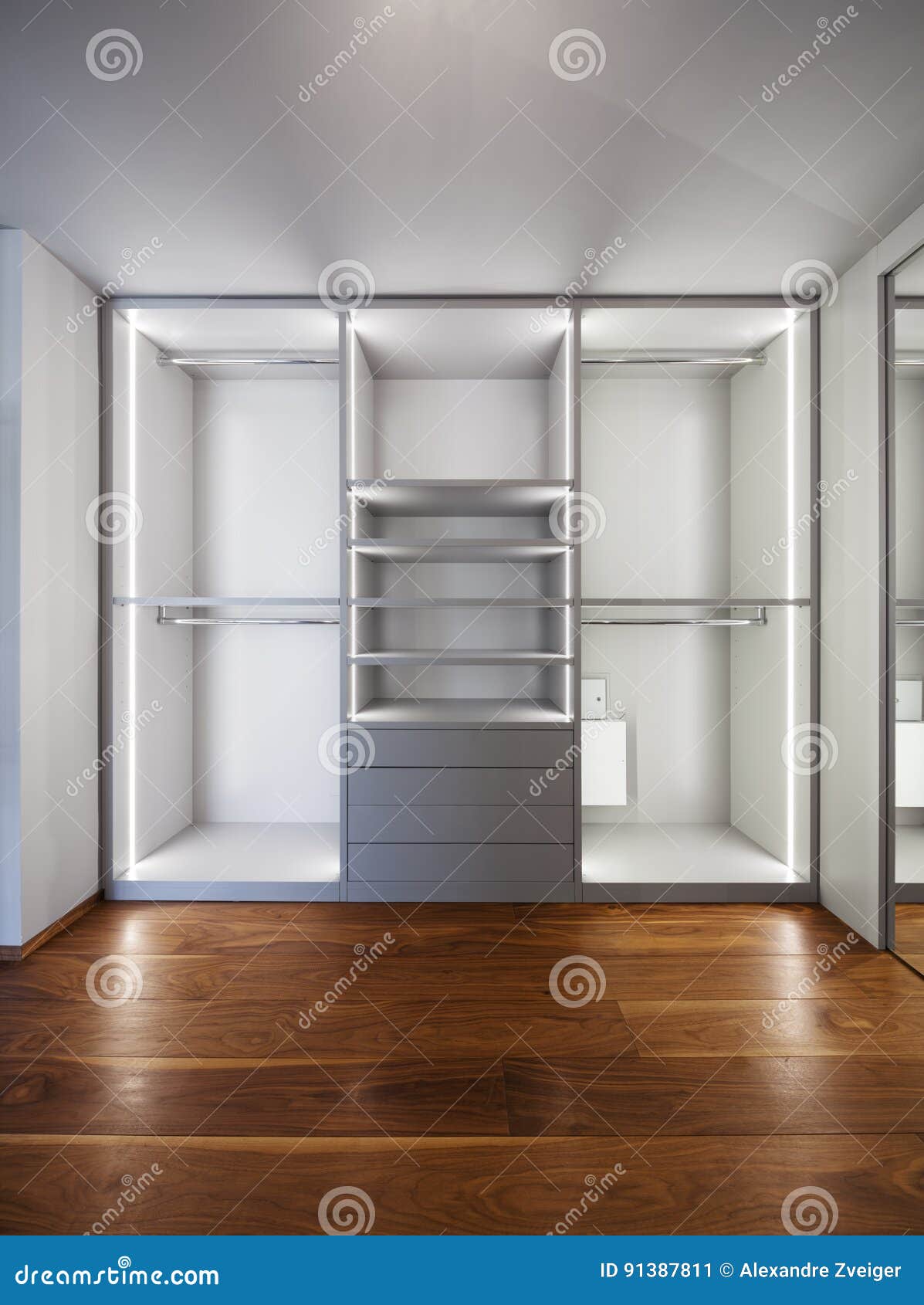 Wide Empty Dressing Room, Witout Clothes Stock Image - Image of copy ...