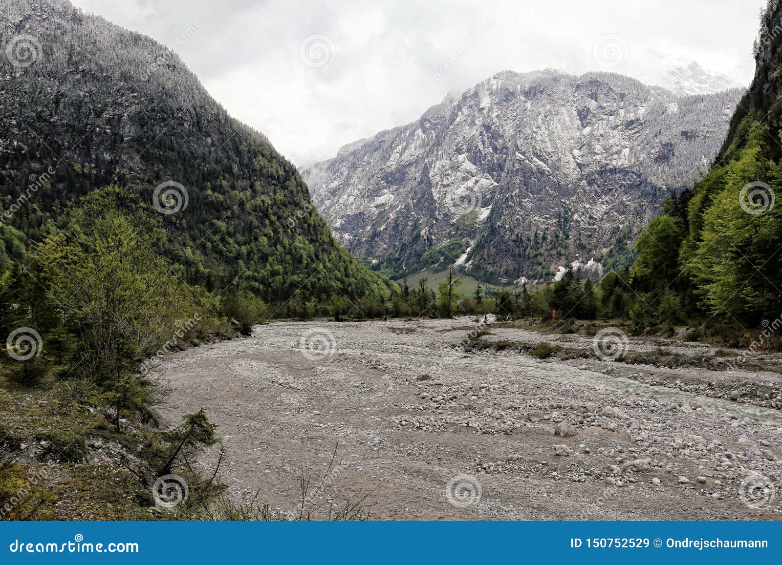Wide almost Empty River-bed Full of Gravel Stock Image - Image of wide ...