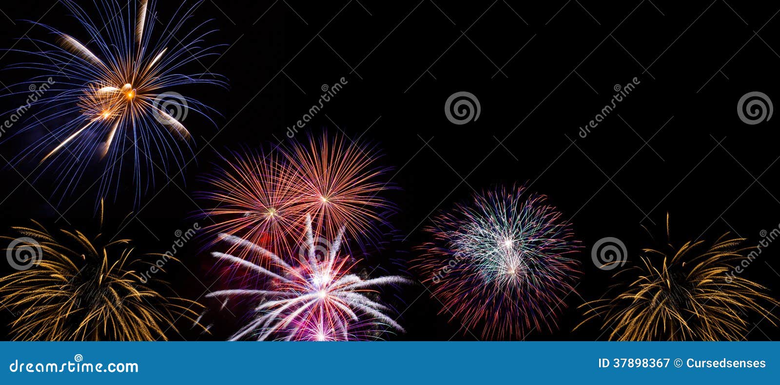 Wide Fireworks DIsplay Made of Real Pyrotechnic Photos Stock Image ...