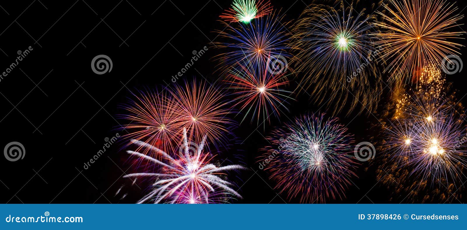 Wide Fireworks DIsplay Made of Real Pyrotechnic Photos Stock Photo ...