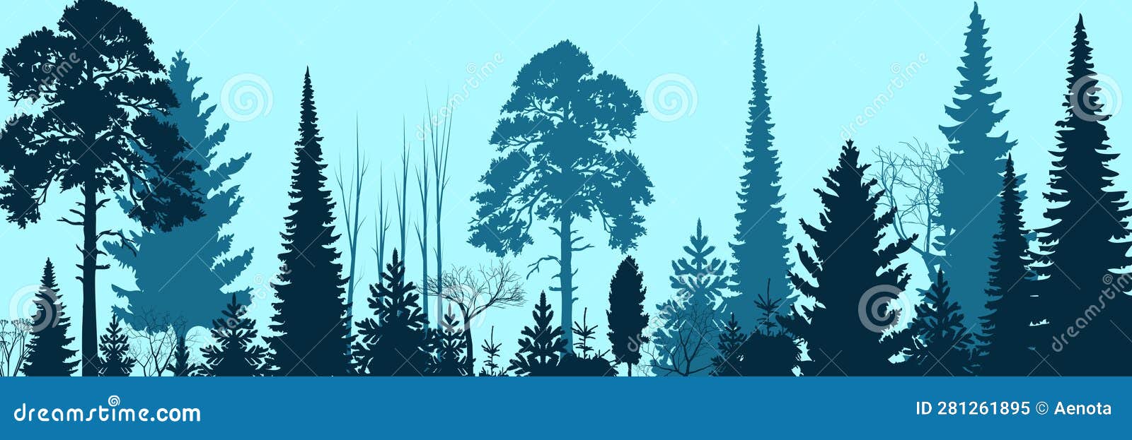 Wide Forest Background - Vector Illustration Stock Vector ...