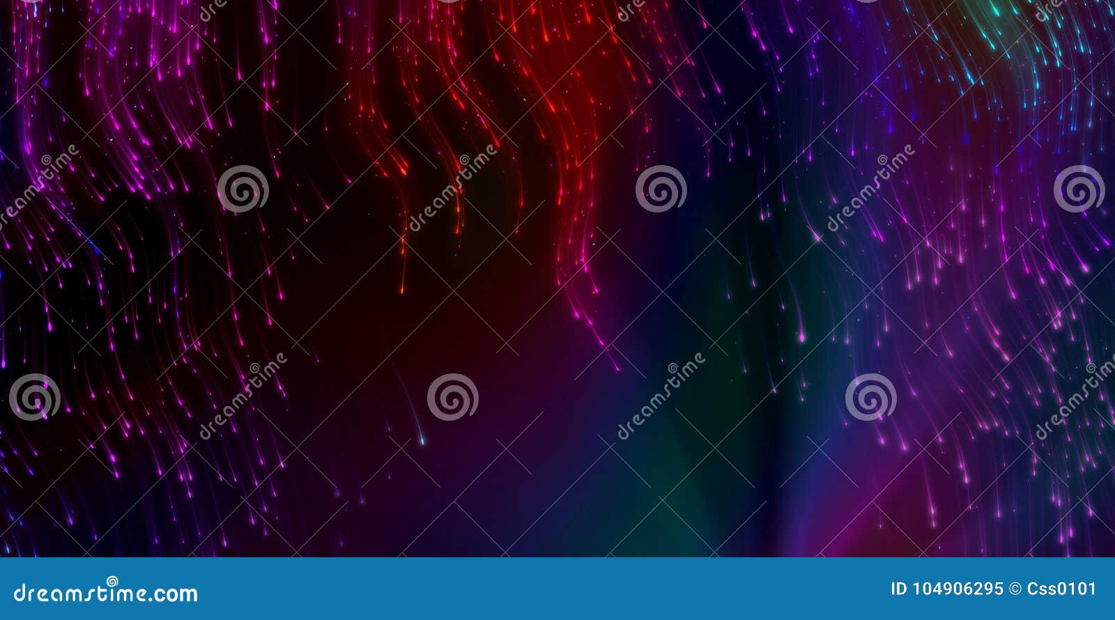 Wide-format Header with Flying Swarm Fireflies in Night Glowing Tracks ...