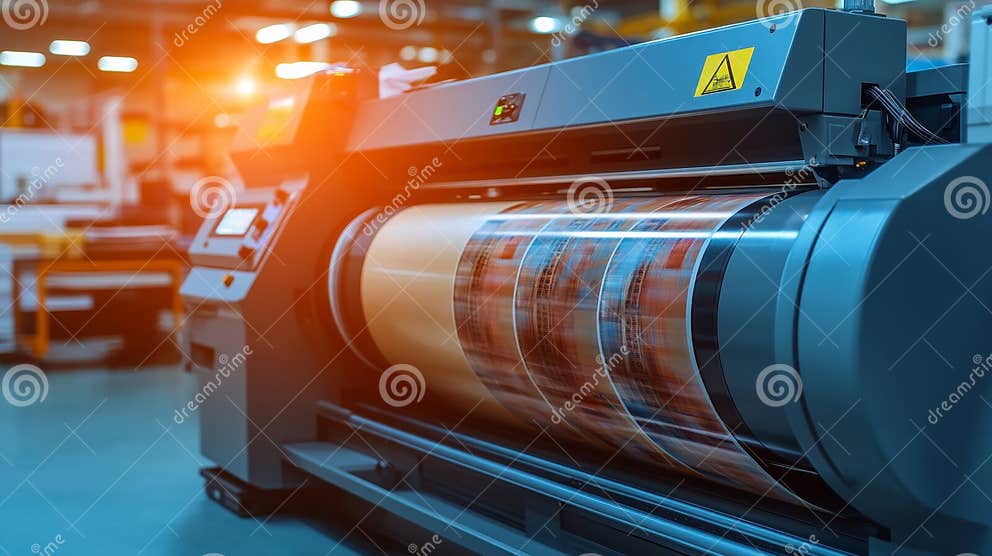 Wide Format Label Printing Machine Producing Labels in a Softly Blurred ...