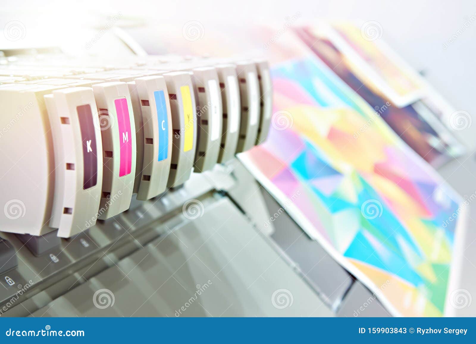 Wide plotter cartridges stock image. Image of cmyk, horizontal - 159903843