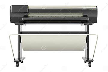 Wide Format Printer. Plotter, Large Format Inkjet Printer, Front View ...