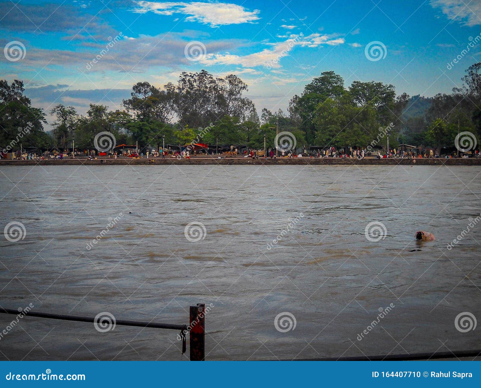 Wide Ganga River View in Haridwar India, Ganga River Full Wide View ...