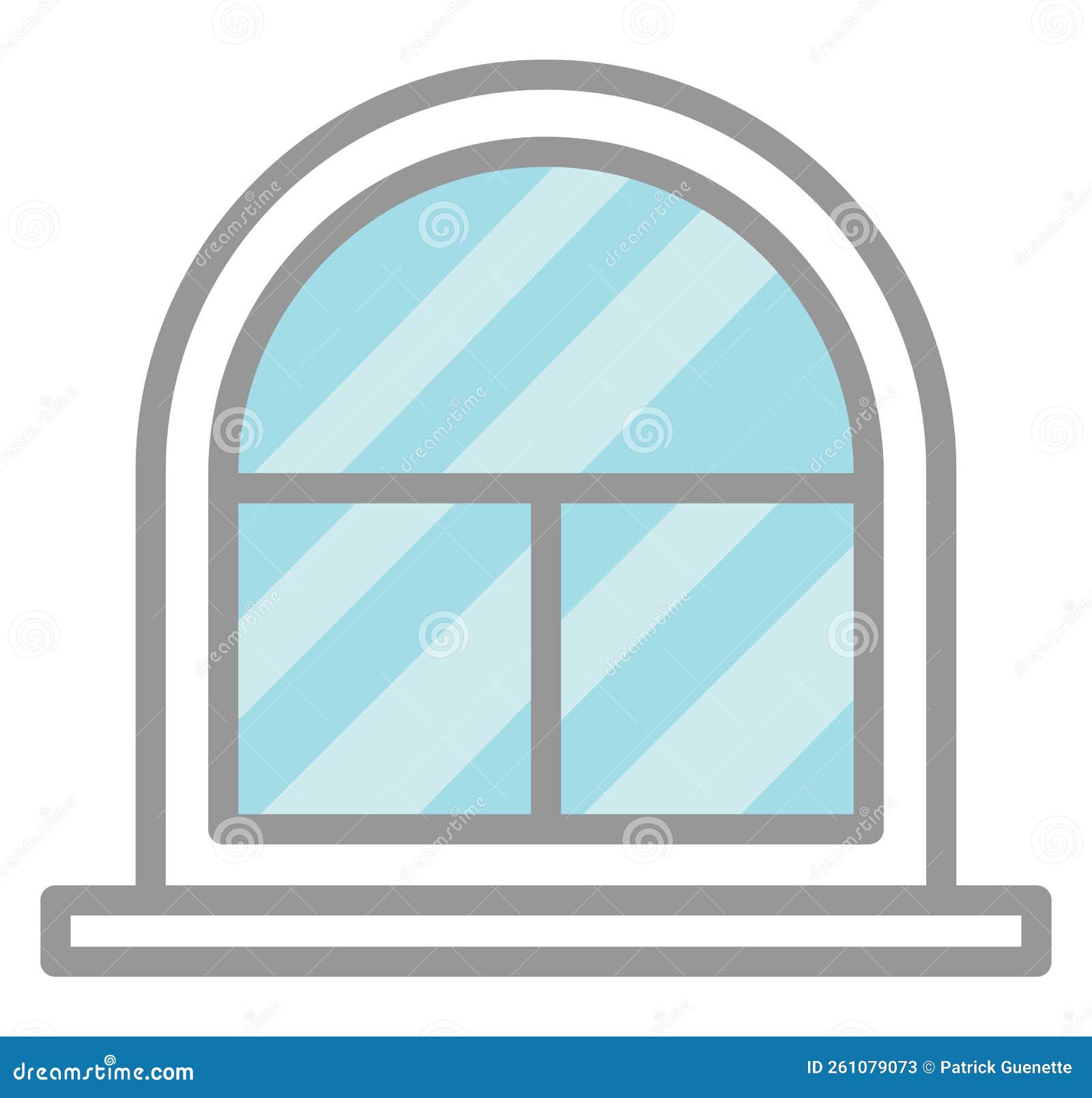 Wide glass window, icon stock vector. Illustration of window - 261079073