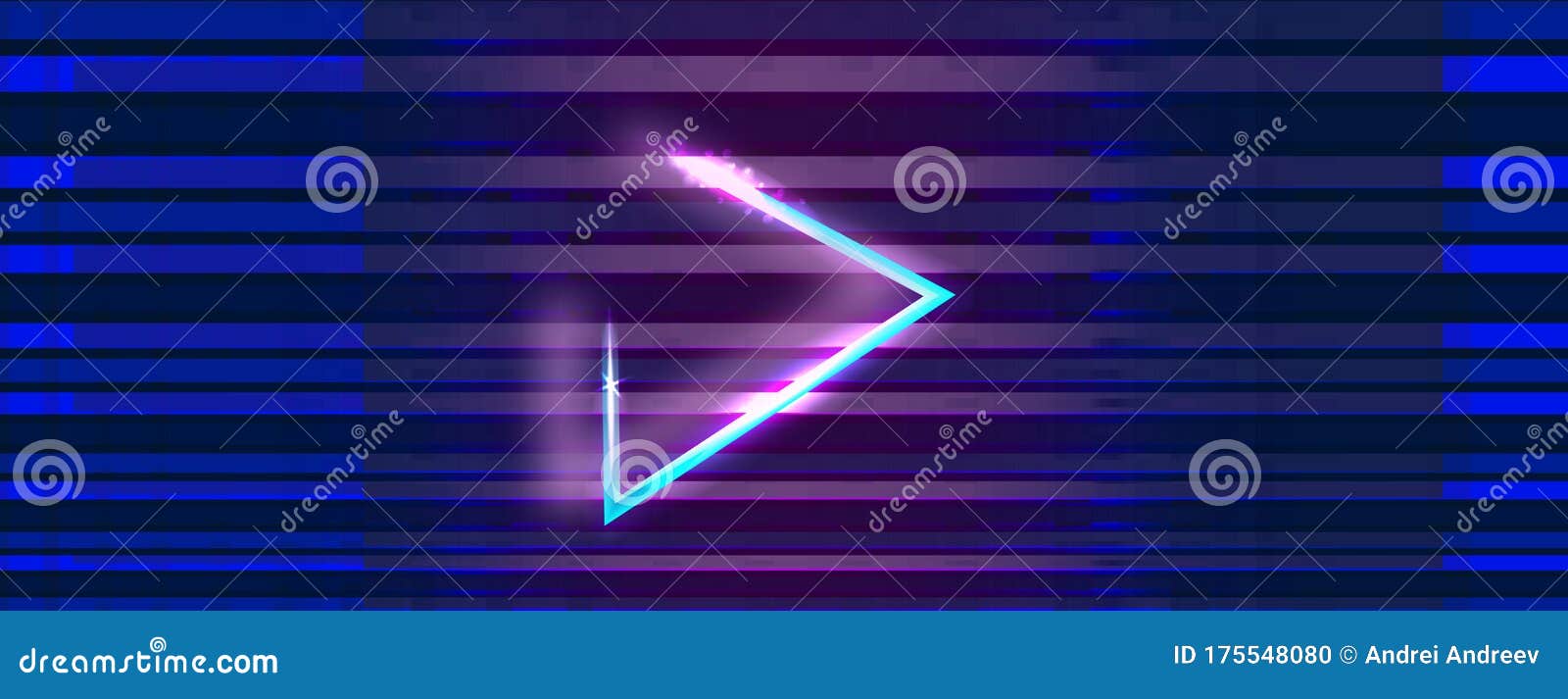 Wide Glitch Banner with Glitched Triangle Play Icon. Designs for ...