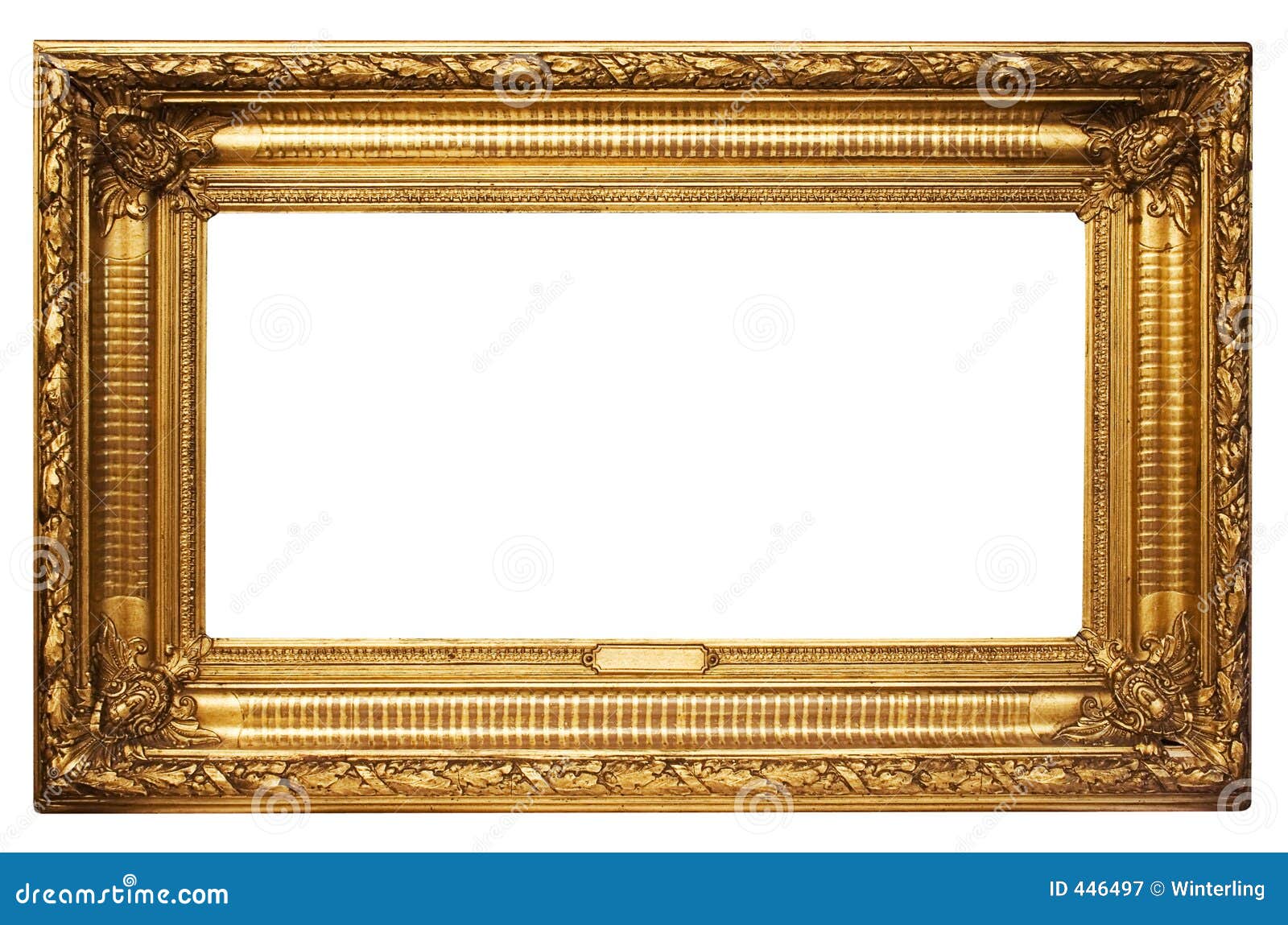 Wide Golden Picture Frame W/ Path Stock Image - Image of design, frame ...