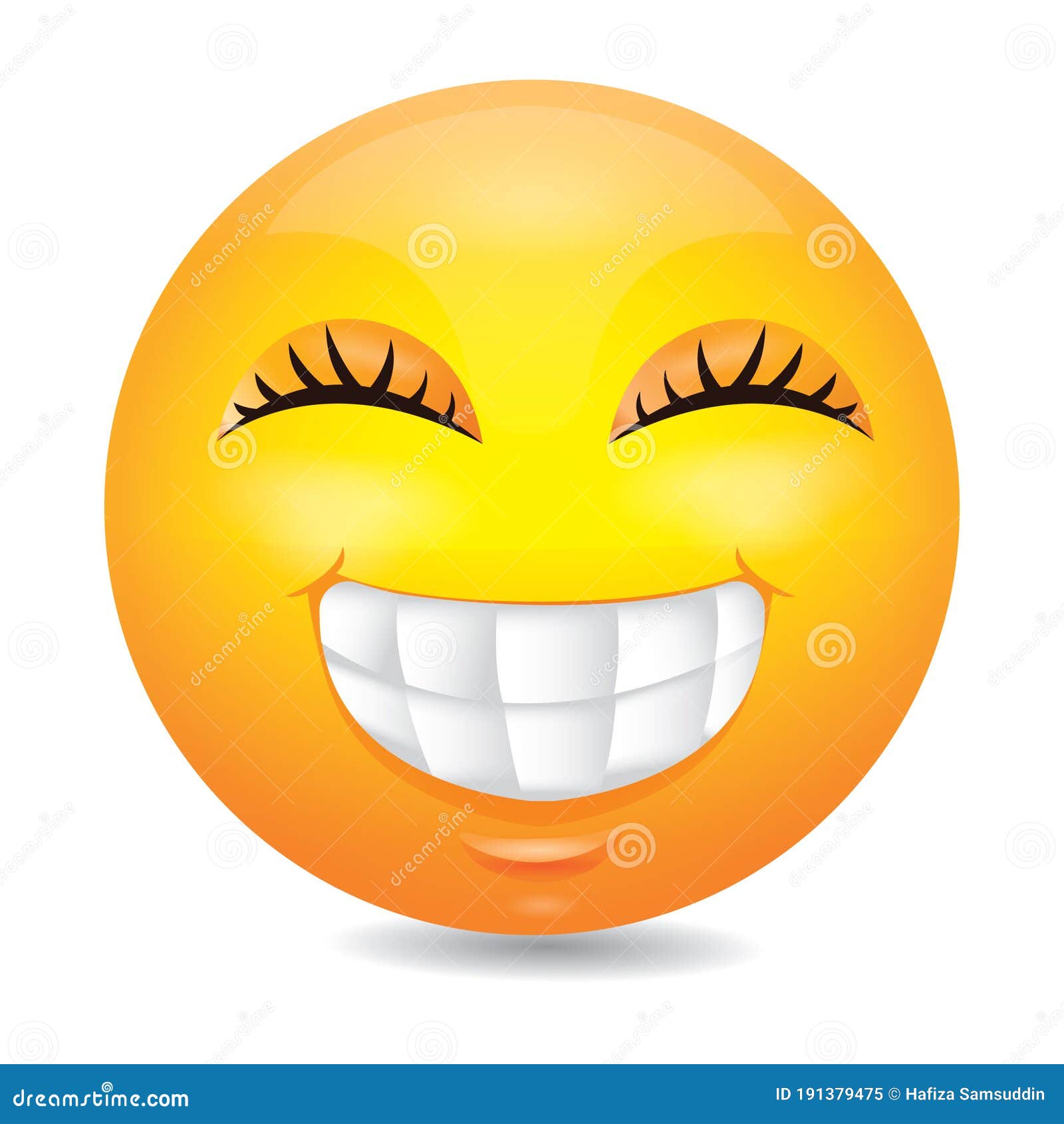 Wide Grin Emoticon. Vector Illustration Decorative Design Stock Vector ...