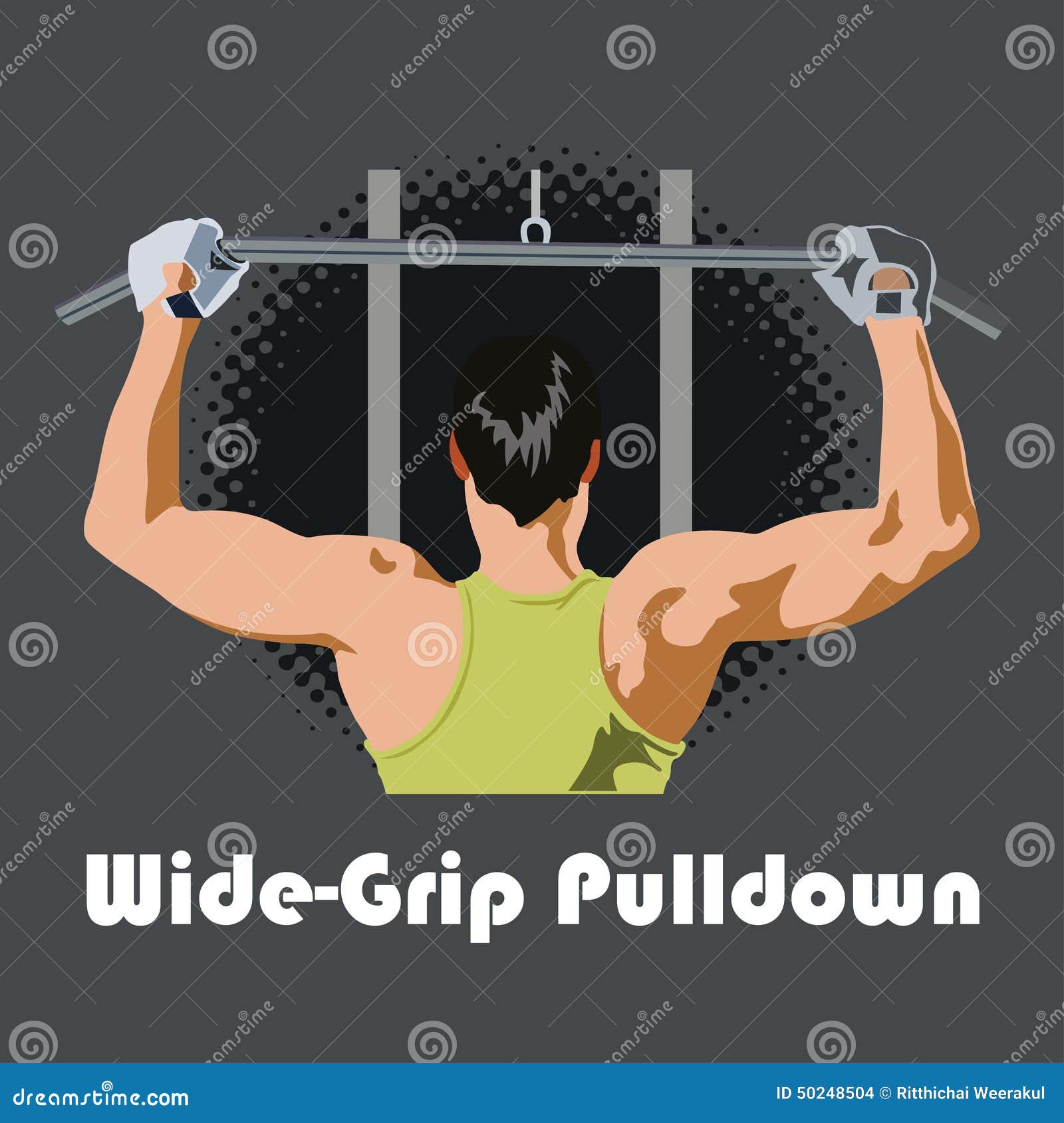 Wide Grip Pull Ups Royalty-Free Cartoon | CartoonDealer.com #57003380