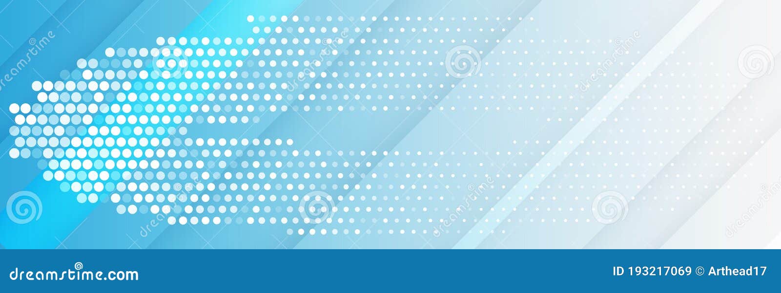 Wide Halftone Texture On Blue Background. Modern Dotted Futuristic ...