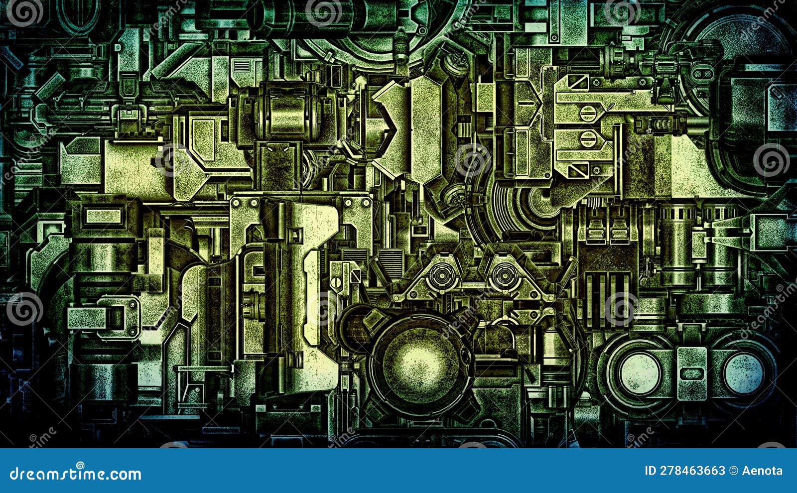 Wide Hi-Tech Machinery Background Stock Illustration - Illustration of ...