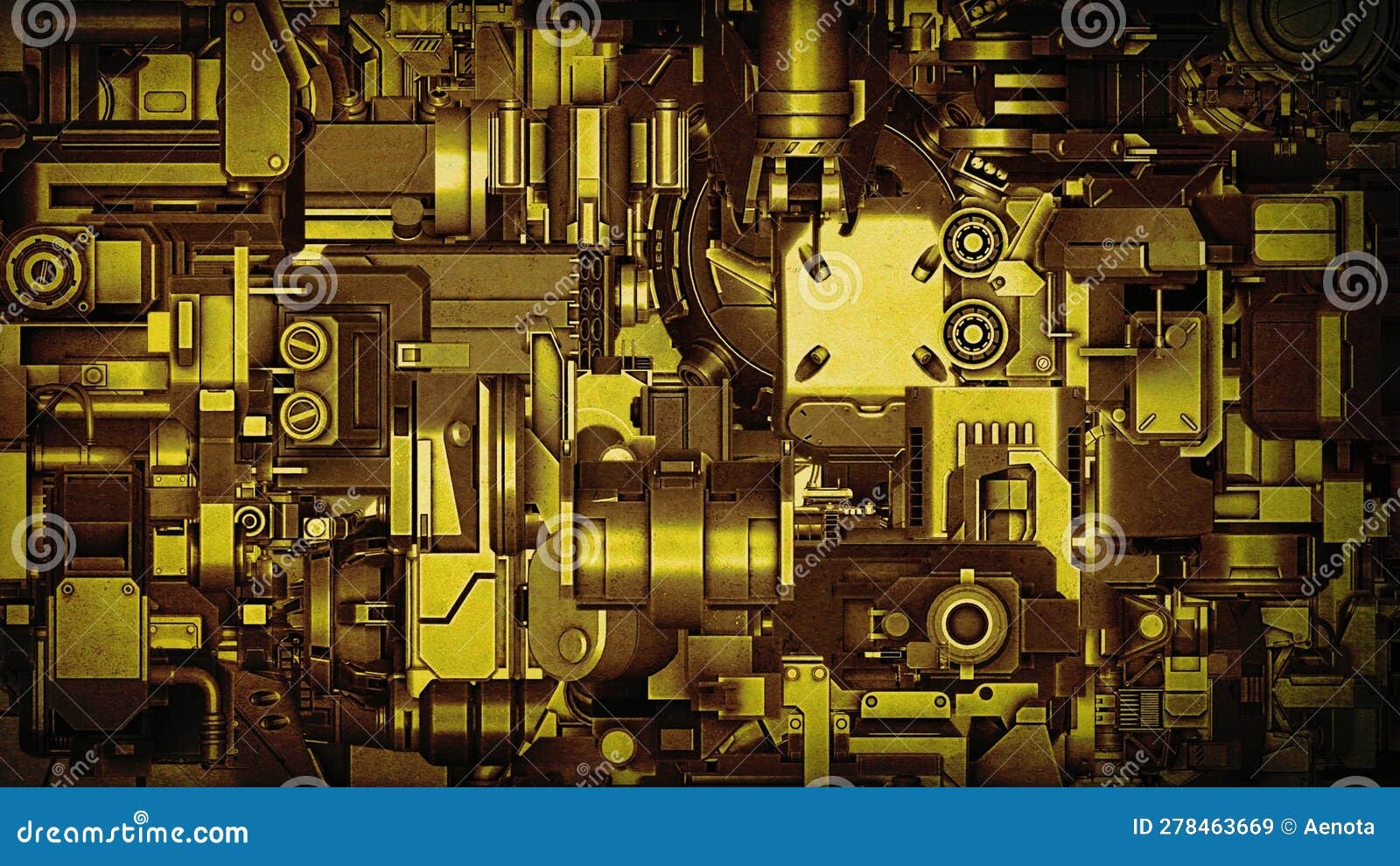Wide Hi-Tech Machinery Background Stock Illustration - Illustration of ...