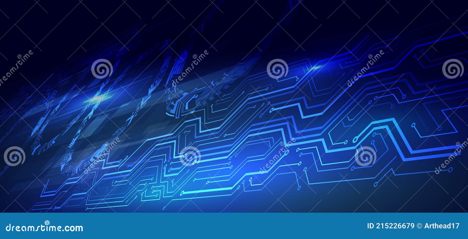 Wide High-tech Technology Background Texture. Abstract Circuit Board ...