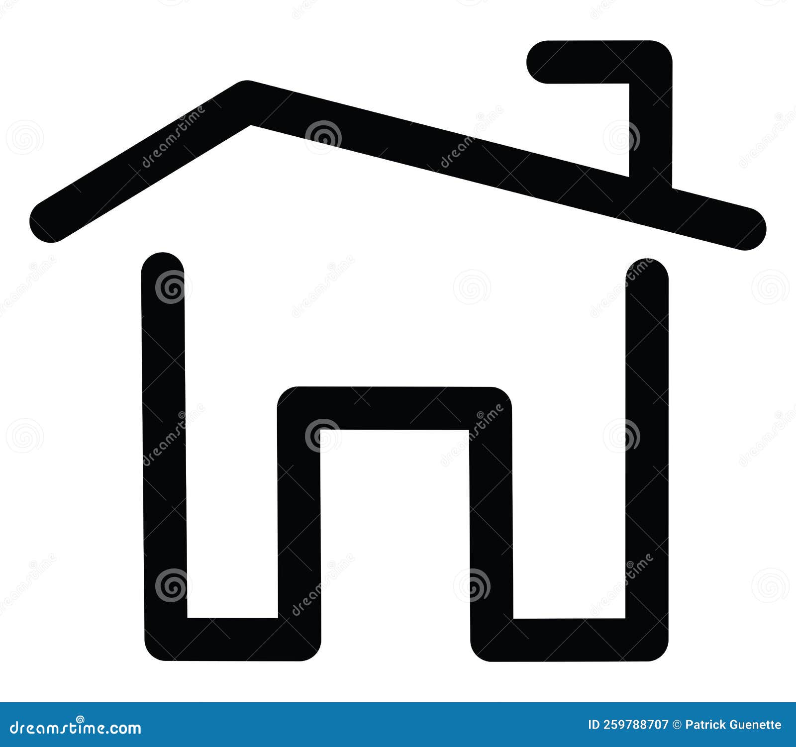 Wide House with One Door, Icon Icon Stock Vector - Illustration of ...