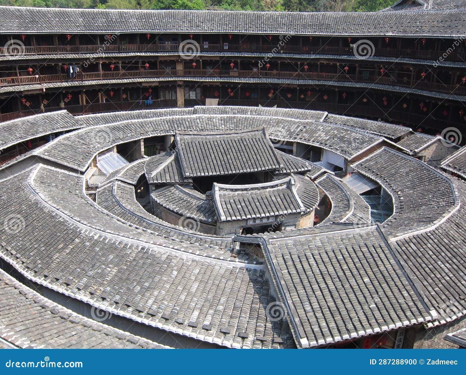 The Wide Inner Structure of a Fujian Tulou Editorial Image - Image of ...
