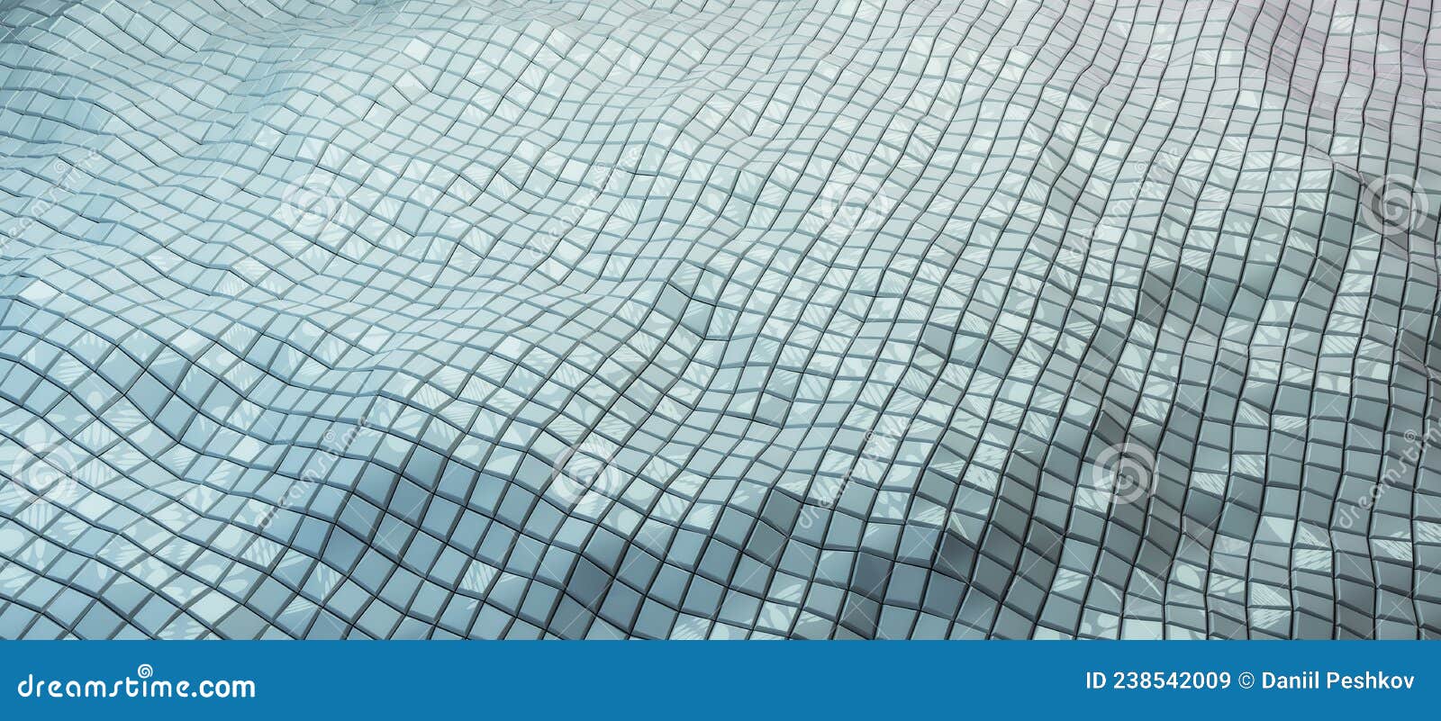 Wide Light Blue Tile Wave Background. Style, Design and Texture Concept ...