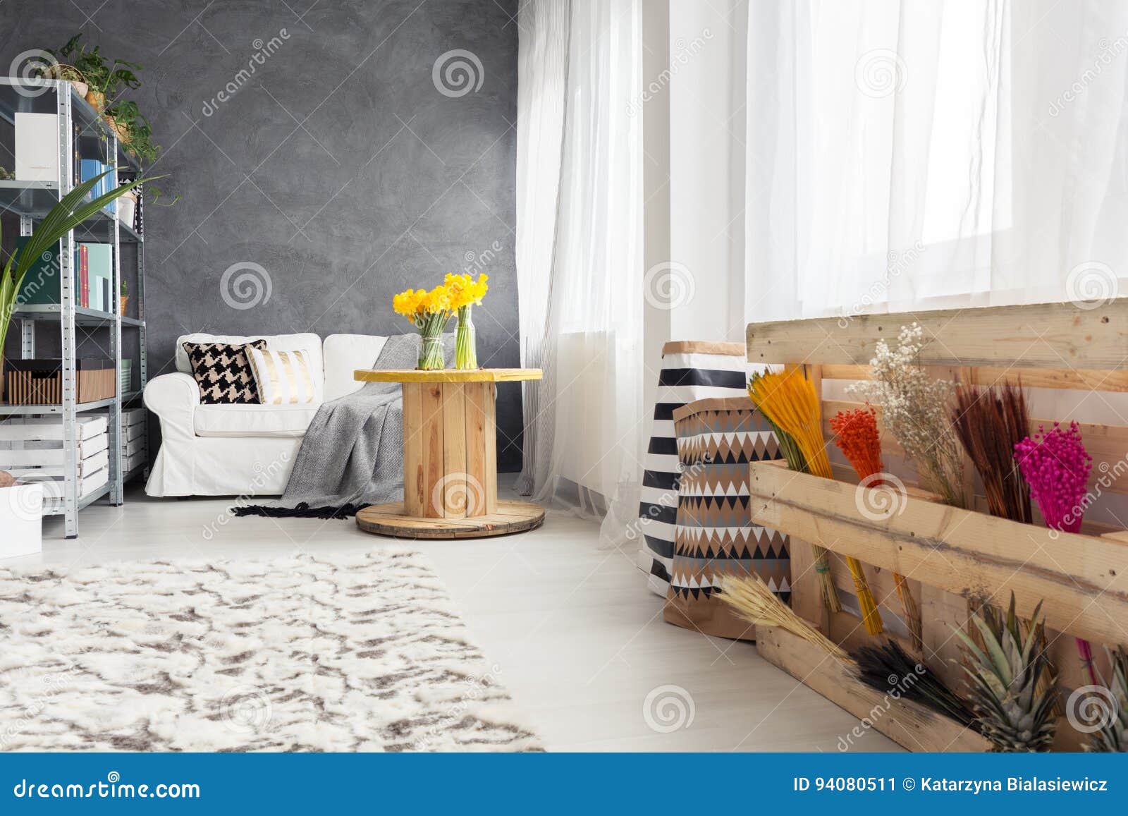 Wide open living room stock image. Image of table, space - 94080511