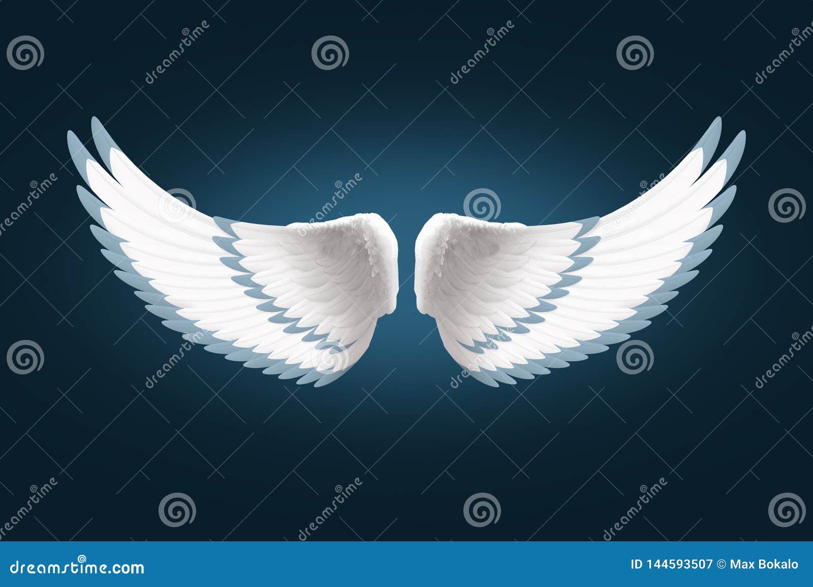 Wide Open Realistic Angel Wings Stock Illustration - Illustration of ...