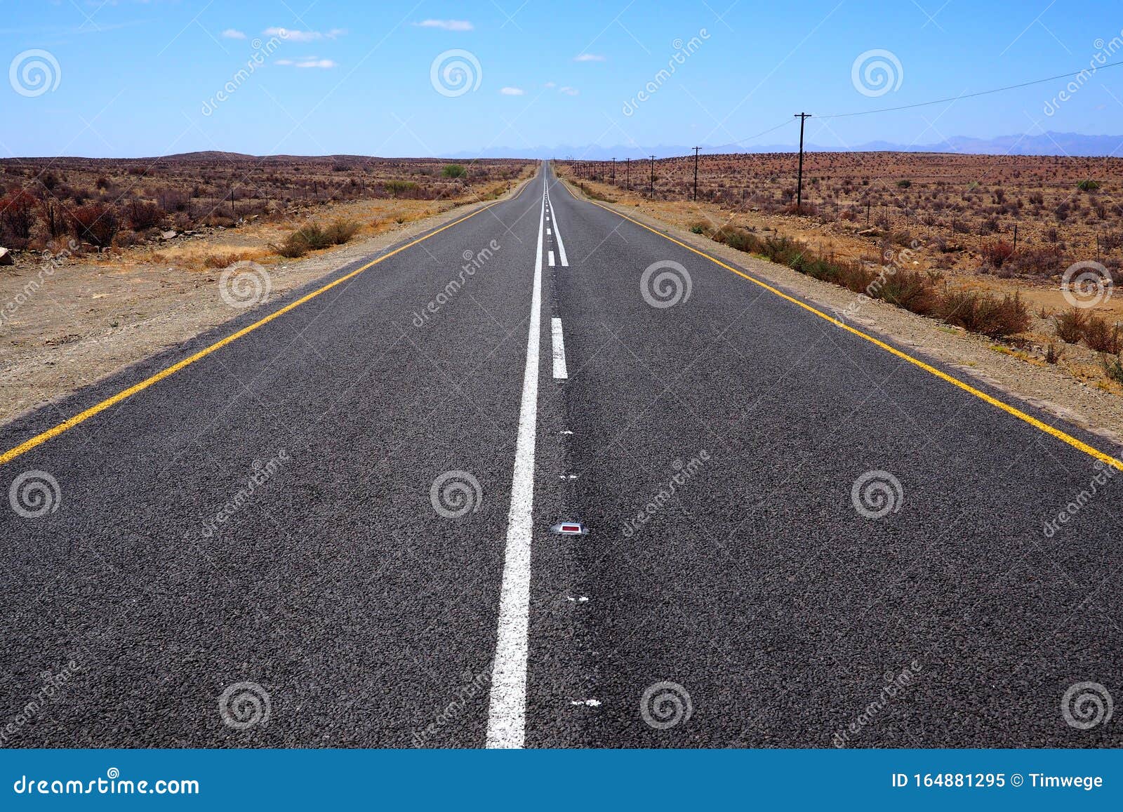 Wide Open Road in an Arid Landscape Stock Image - Image of perspective ...