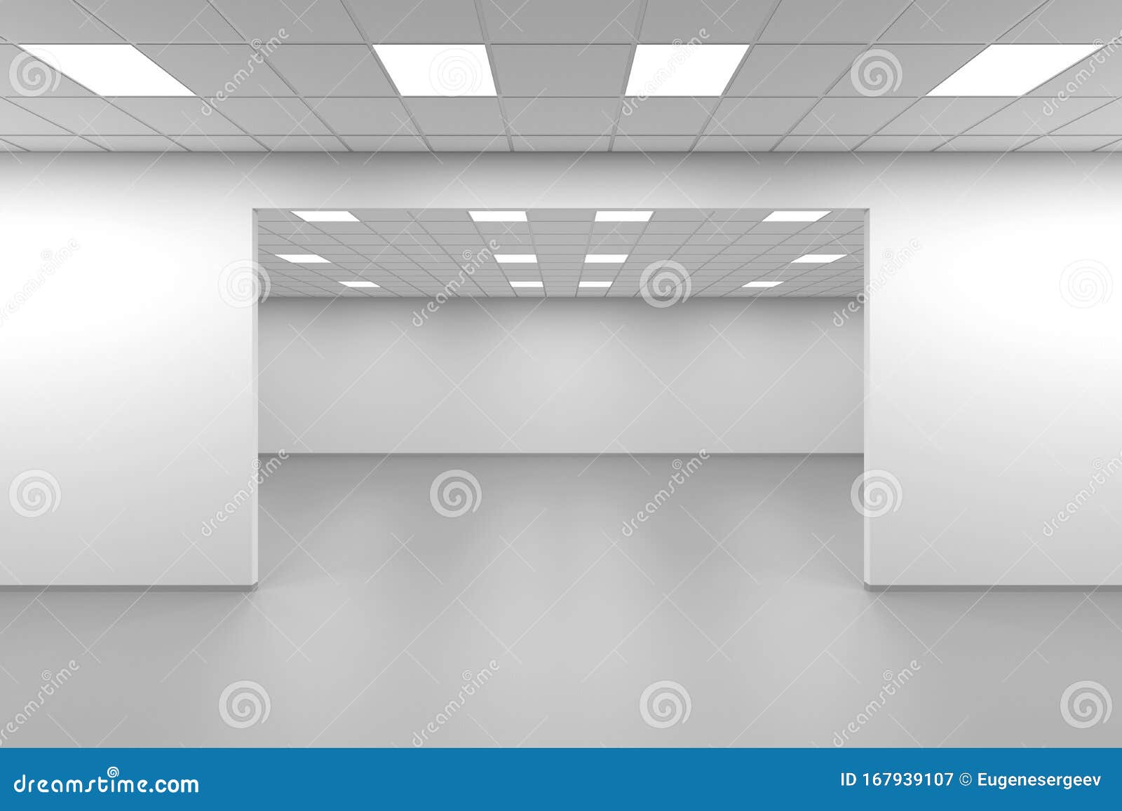 Wide Open Space Hall, an Empty Symmetrical Office Interior Stock ...