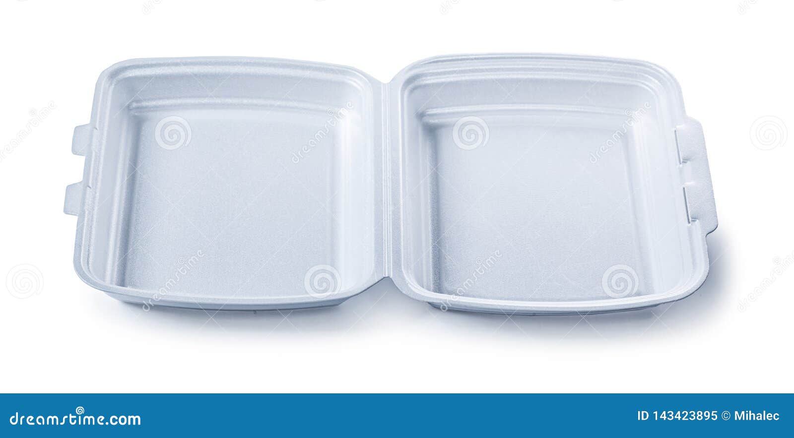 Wide Opened Polystyrene Takeaway Food Box Isolated on White Stock Image ...
