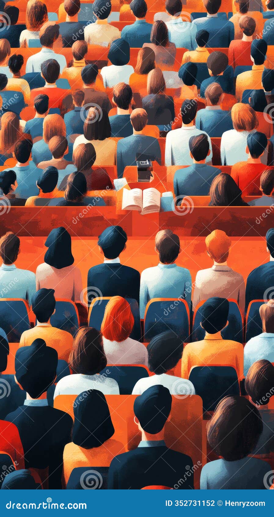 A Wide, Organized View of a Sleek Lecture Hall, Students Engaged in ...