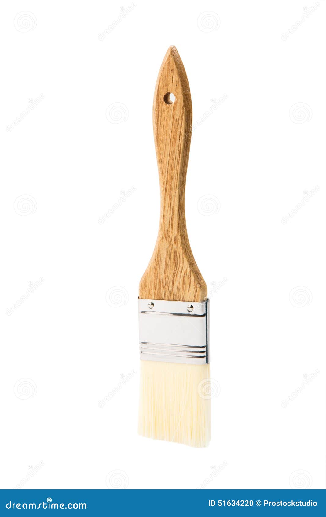 Wide Paint Brush Isolated at White Stock Photo - Image of brush, brown ...