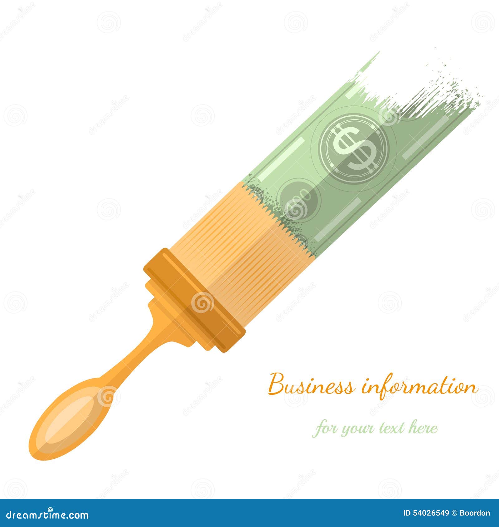 Wide Paintbrush Make Bank Note Isolated on White Stock Vector ...