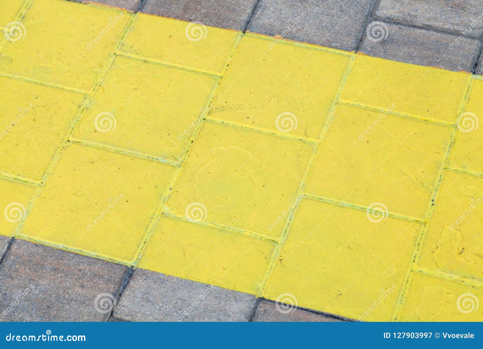 Wide Painted Yellow Line on Pavement Stock Image - Image of area, zone ...
