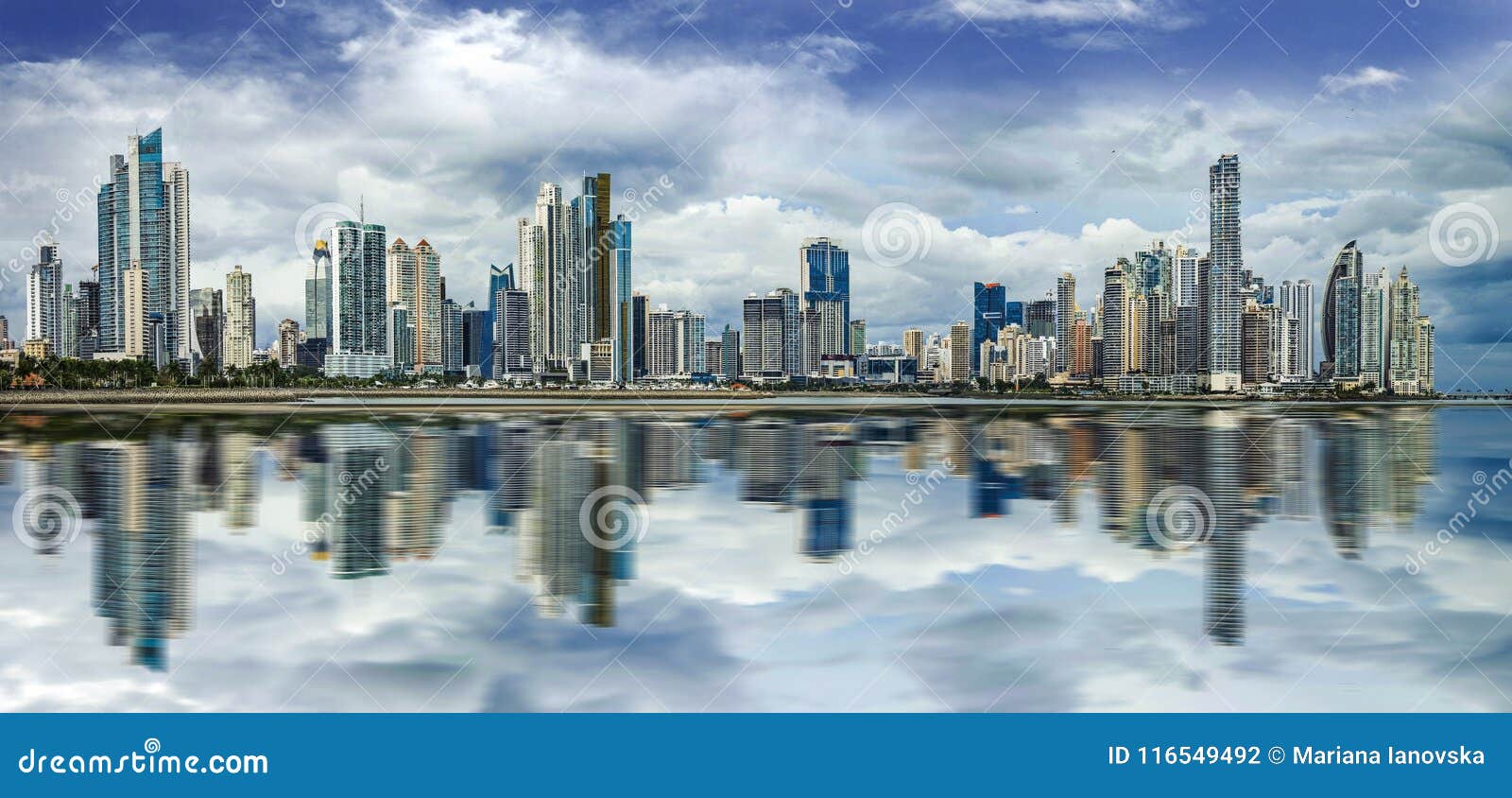 Panoramic View of Panama City Skyline Stock Photo - Image of metropolis ...