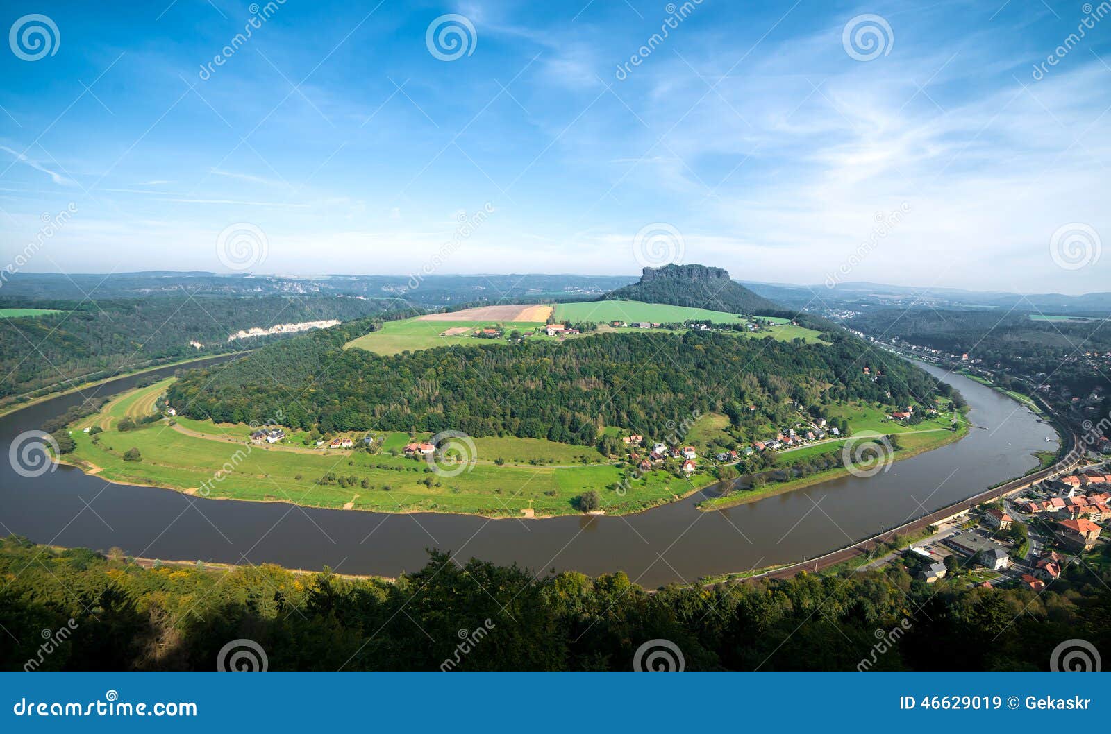 Wide panorama stock image. Image of mountain, pond, rock - 46629019