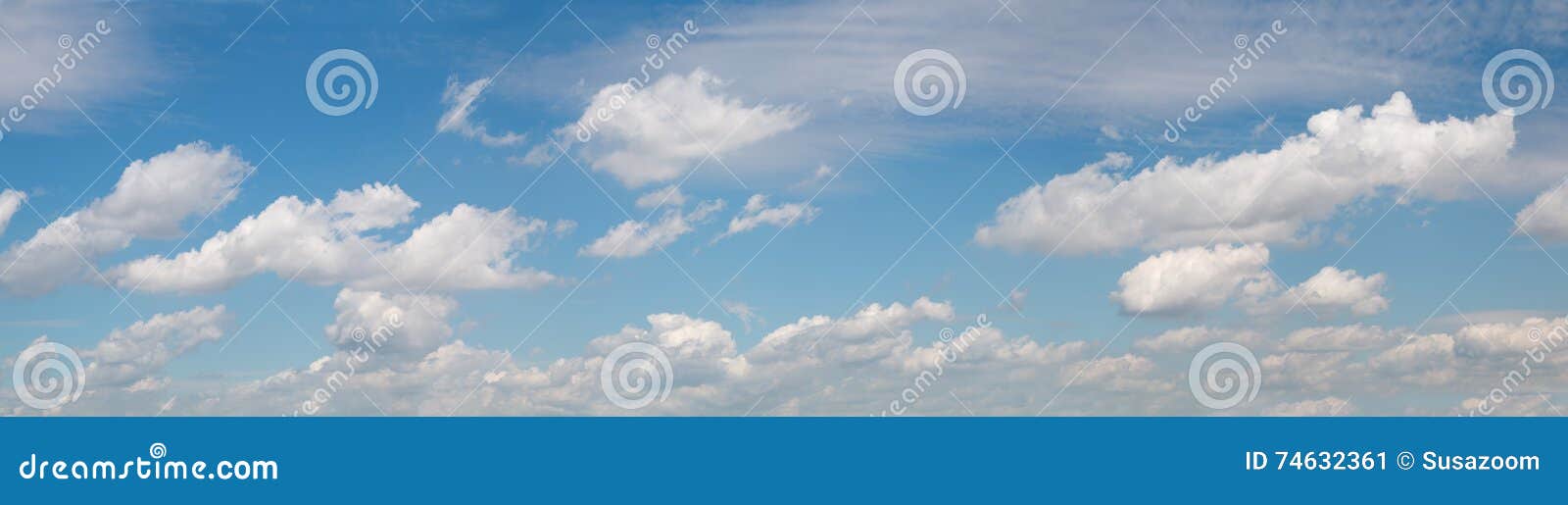 Wide Panoramic Sky with Clouds Stock Image - Image of cloudy, wind ...