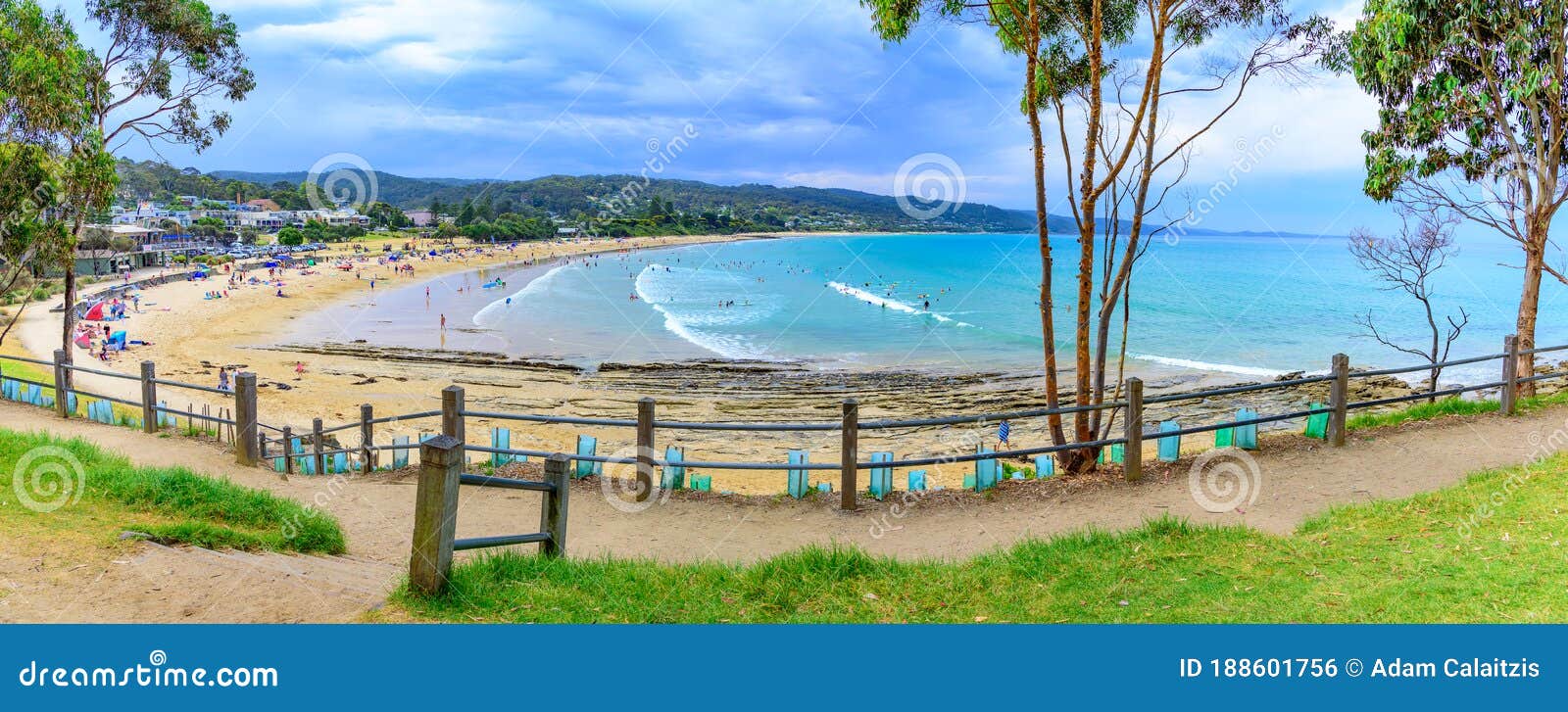 The Beach at Lorne, Victoria, Australia Stock Photo - Image of panorama ...