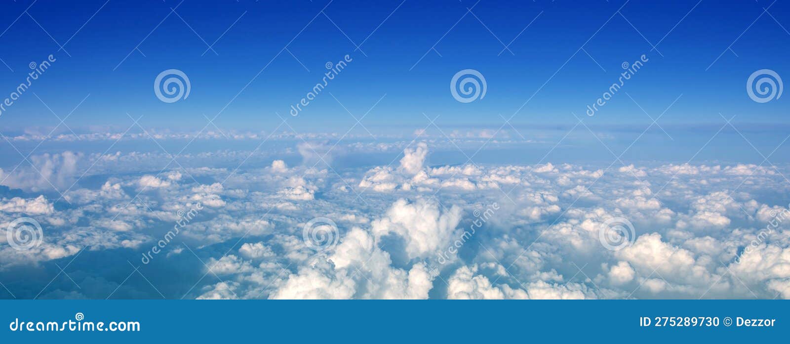 Wide Panoramic View of the Clouds from the Height of the Aircraft ...