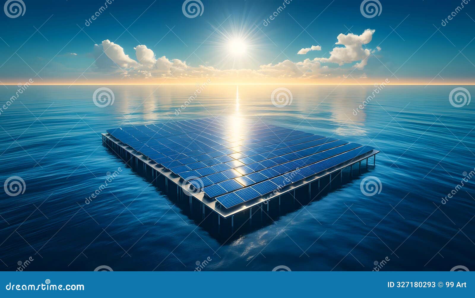 A Wide, Panoramic View of a Futuristic Solar Farm Stock Illustration ...