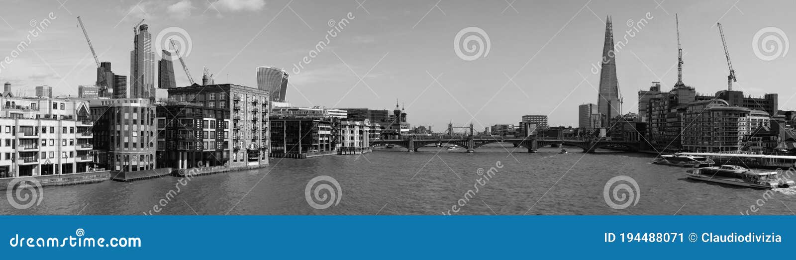 Wide Panoramic View of London, Black and White Editorial Photo - Image ...